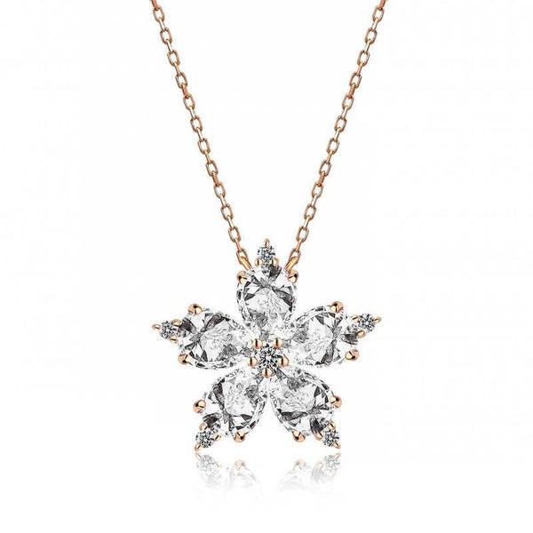 Silver Rose White Camellia Flower Necklace – MeanYou